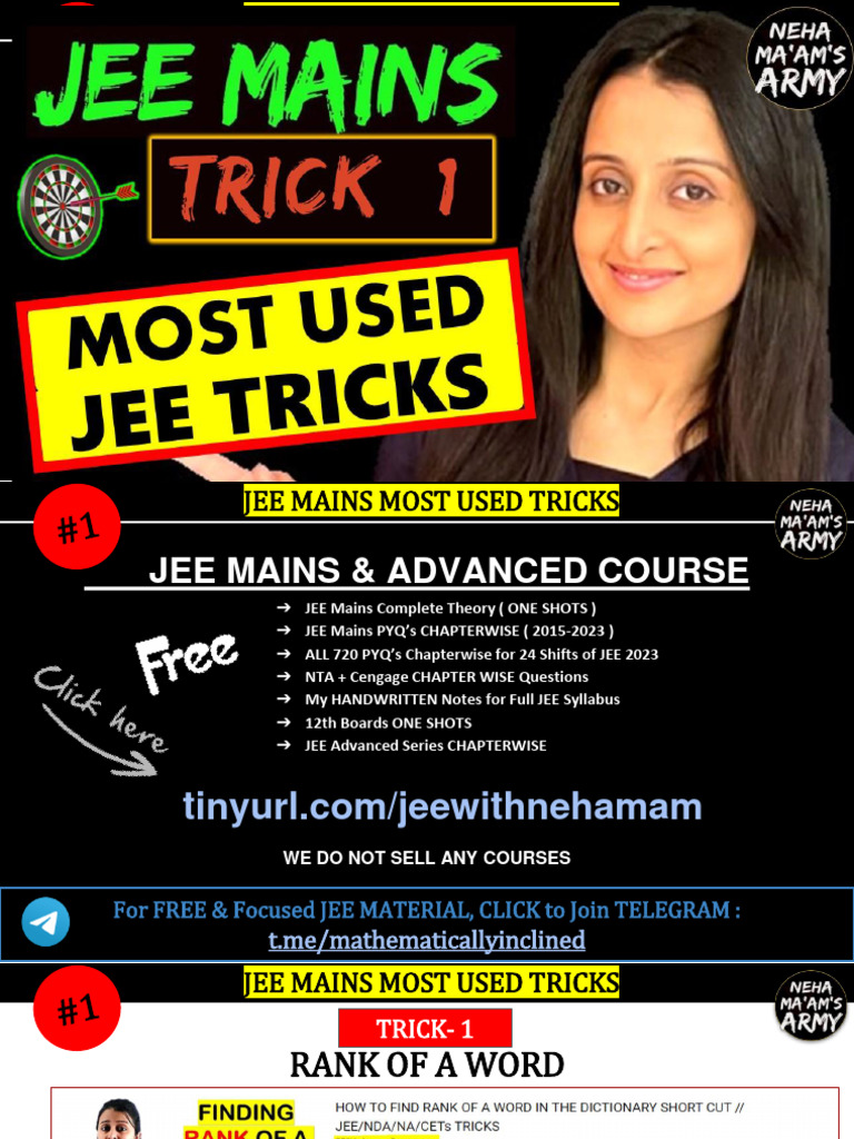 JEE Mains Word Rank Techniques | PDF | Career And Technical Education ...