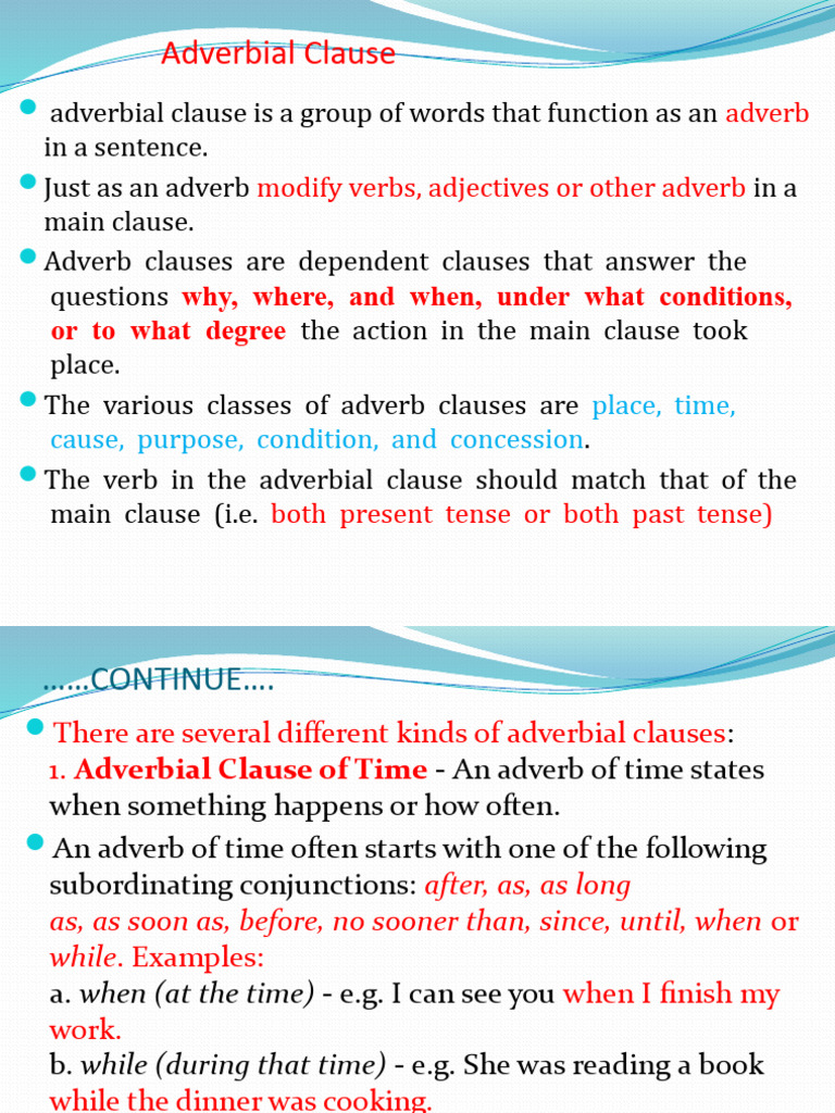 Adverbial Clause PPT - 024218 | PDF | Adverb | Semantic Units
