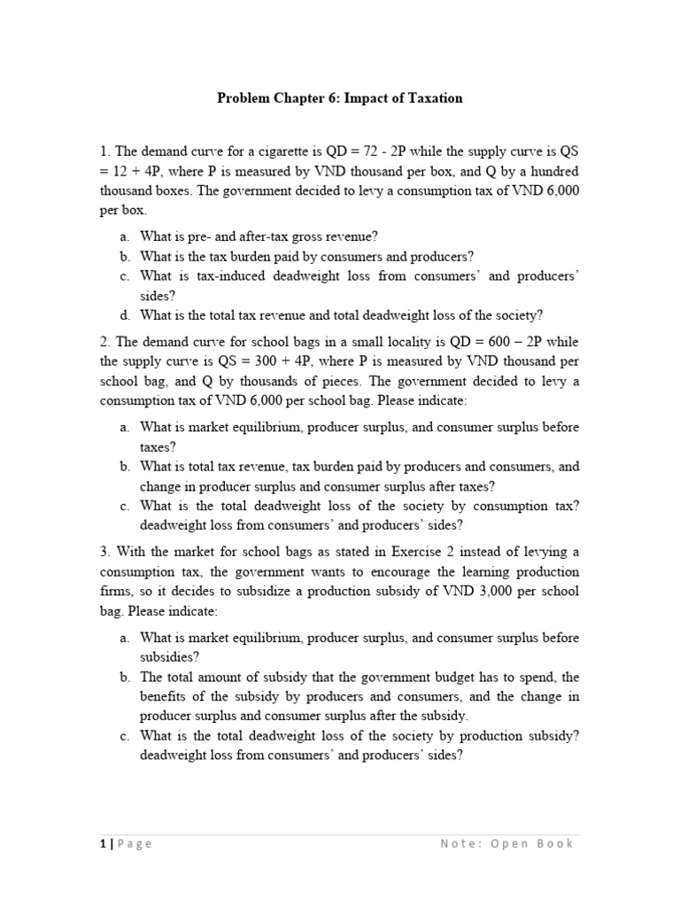 Taxation Impact Analysis in Economics | PDF