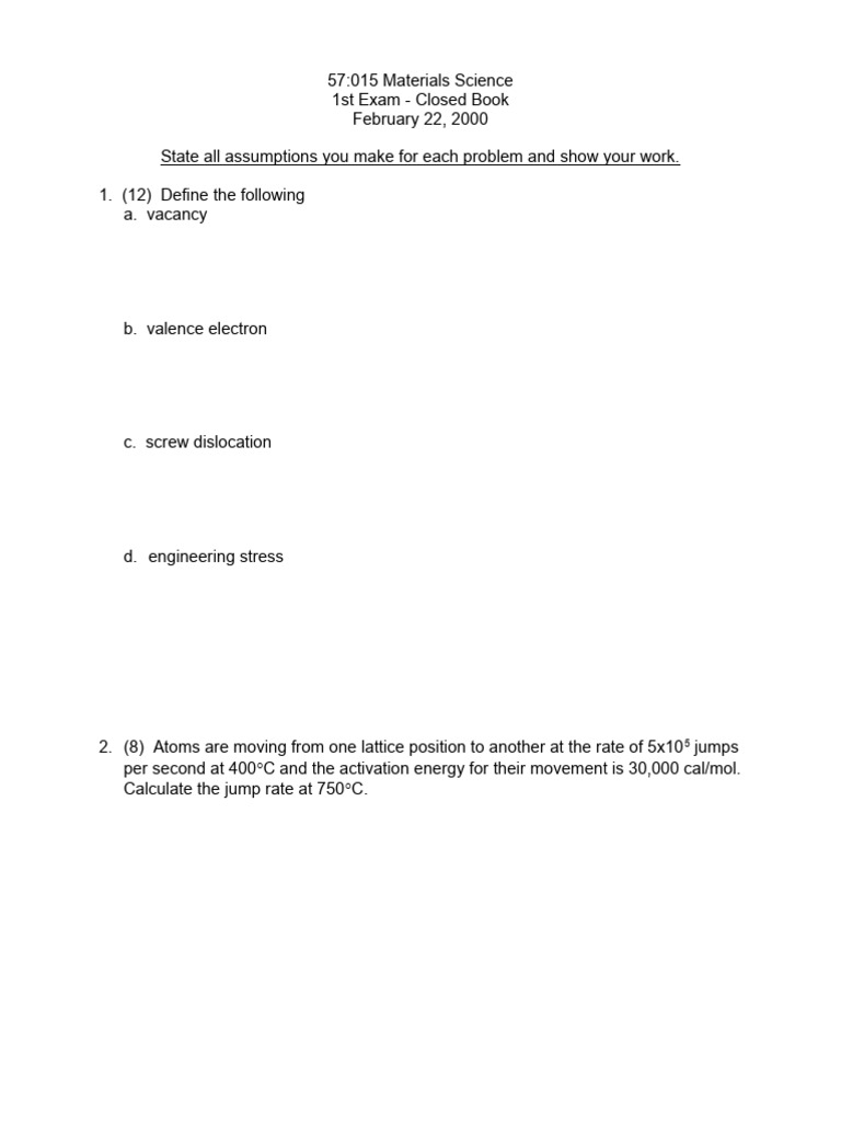 Sample Exam 1 | PDF