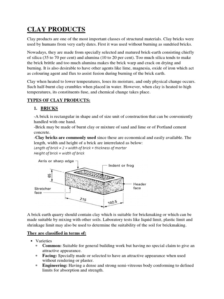 CLAY PRODUCTS | PDF | Brick | Tile