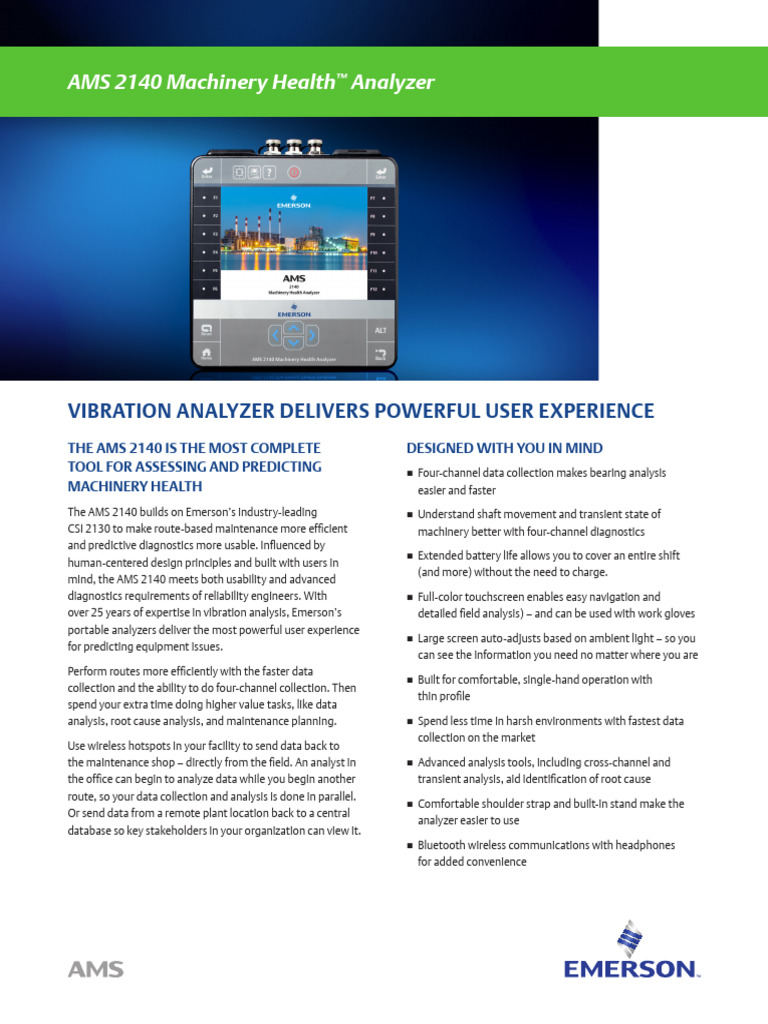Brochure AMS2140 Machinery Health Analyzer Flyer - AMS - En-38506 | PDF ...