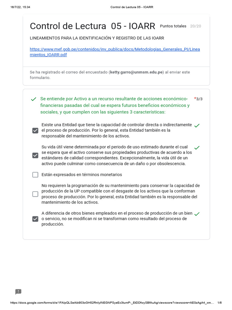 Control de Lectura 05 - IOARR | PDF | Economias