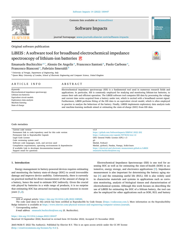 LiBEIS A Software Tool For Broadband Electrochemical Impedance ...