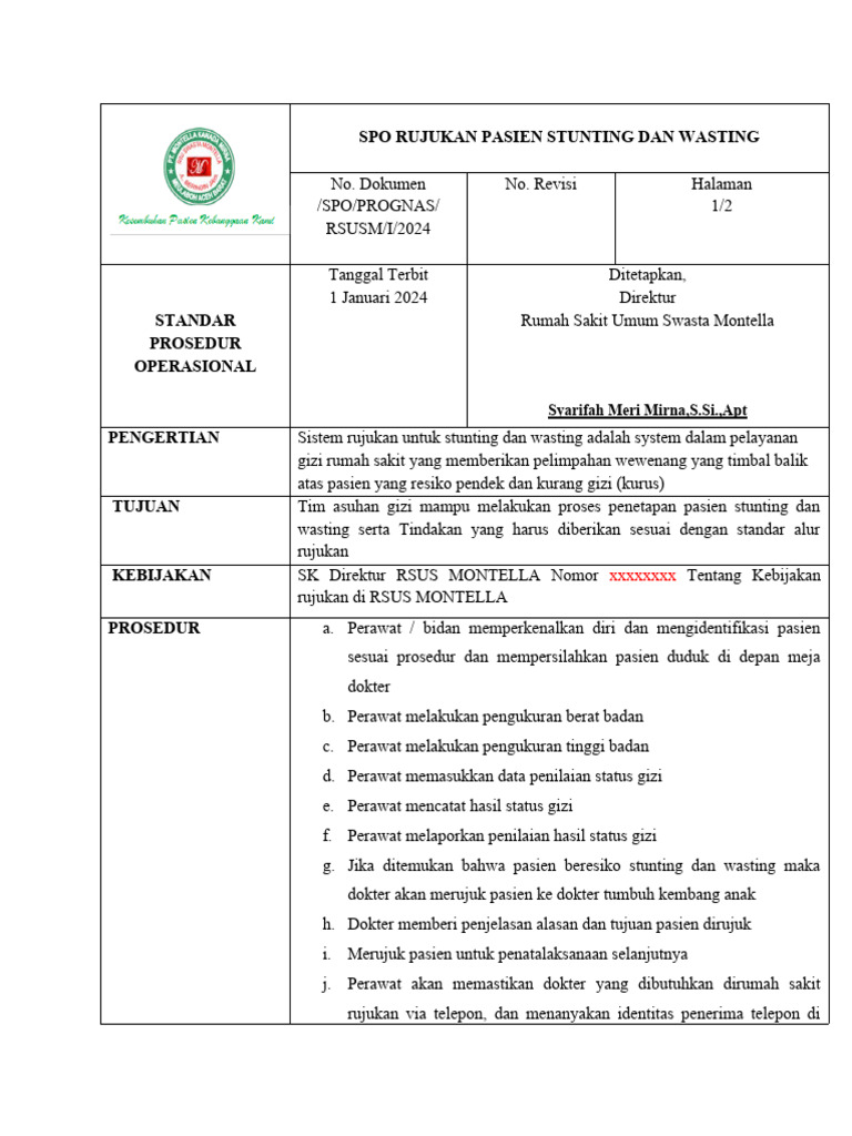 Spo Rujukan Stunting Dan Wasting | PDF