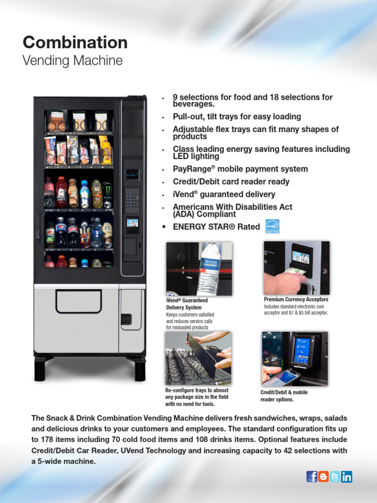5 Combination Vending Machine | PDF | Vending Machine