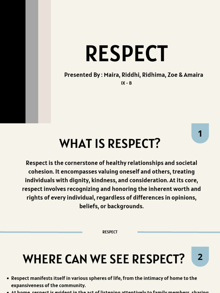 Respect Presentation | Download Free PDF | Empathy | Social Psychology