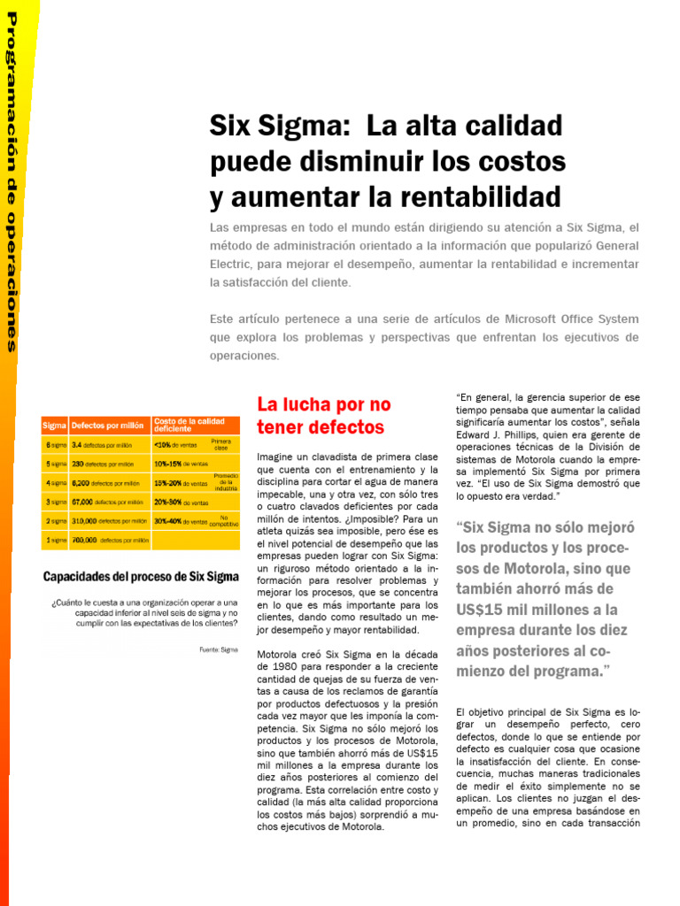Paper Módulo Nº3 Gestión de Calidad y Six Sigma | PDF | Six Sigma | Microsoft