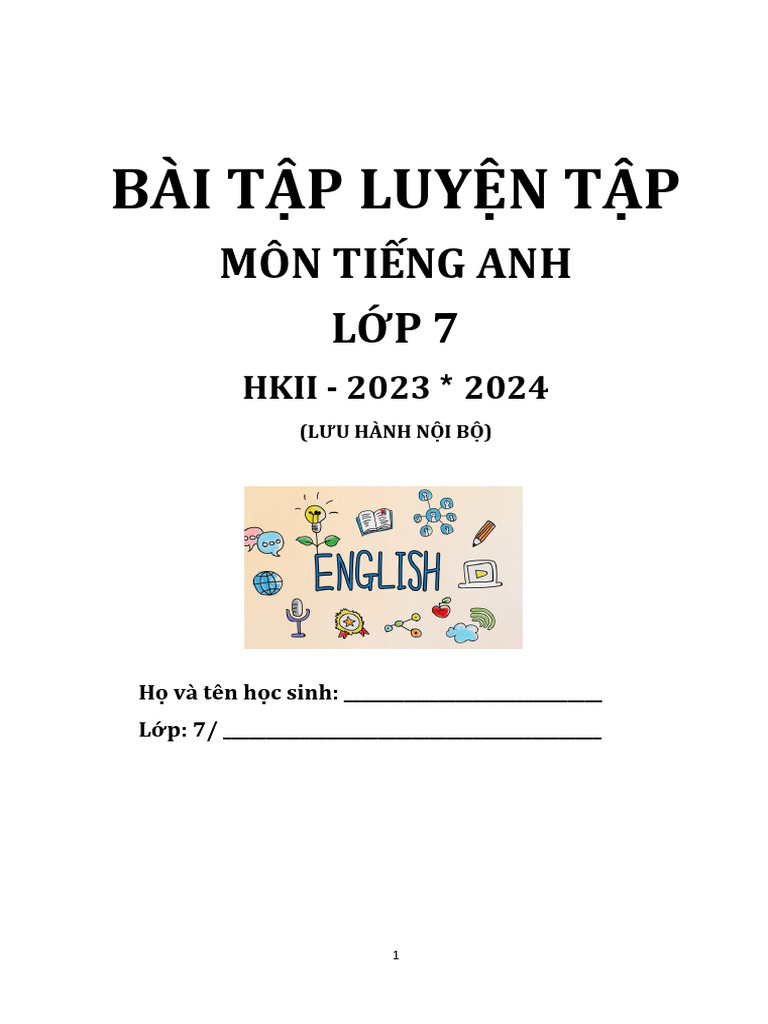 Key SBT Khoi 7 HK2 2023-2024 | Download Free PDF | Pronoun