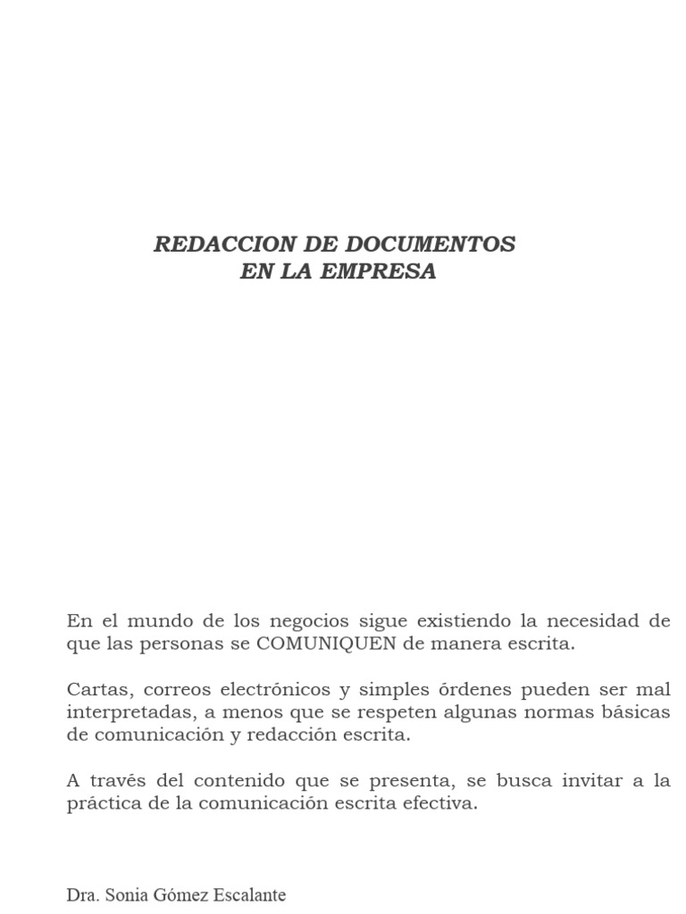 Redaccion de Documentos en La Empresa | Descargar gratis PDF ...