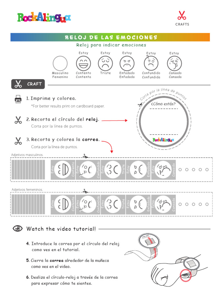 El Reloj de Las Emociones (Craft Template) | PDF