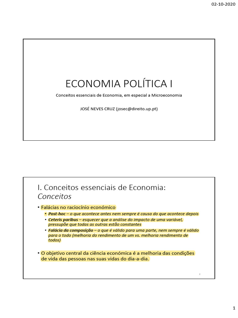 1 - Conceitos Basicos de Economia | PDF | Economia | Mercado (economia)