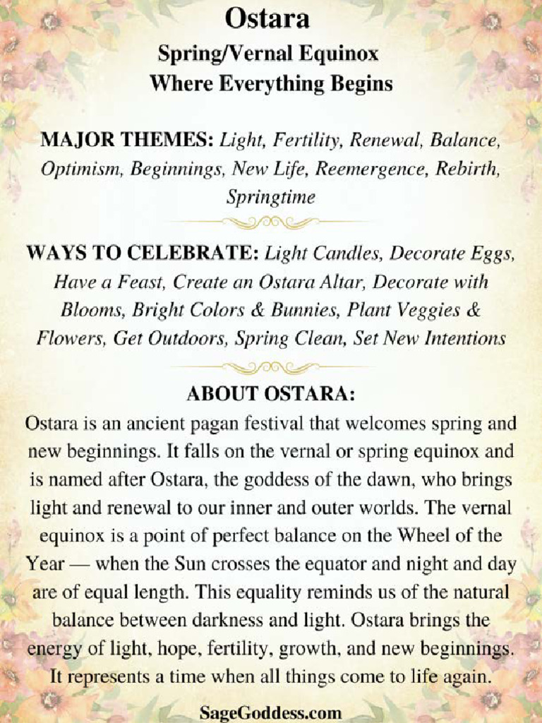 Ostara Worksheet | PDF