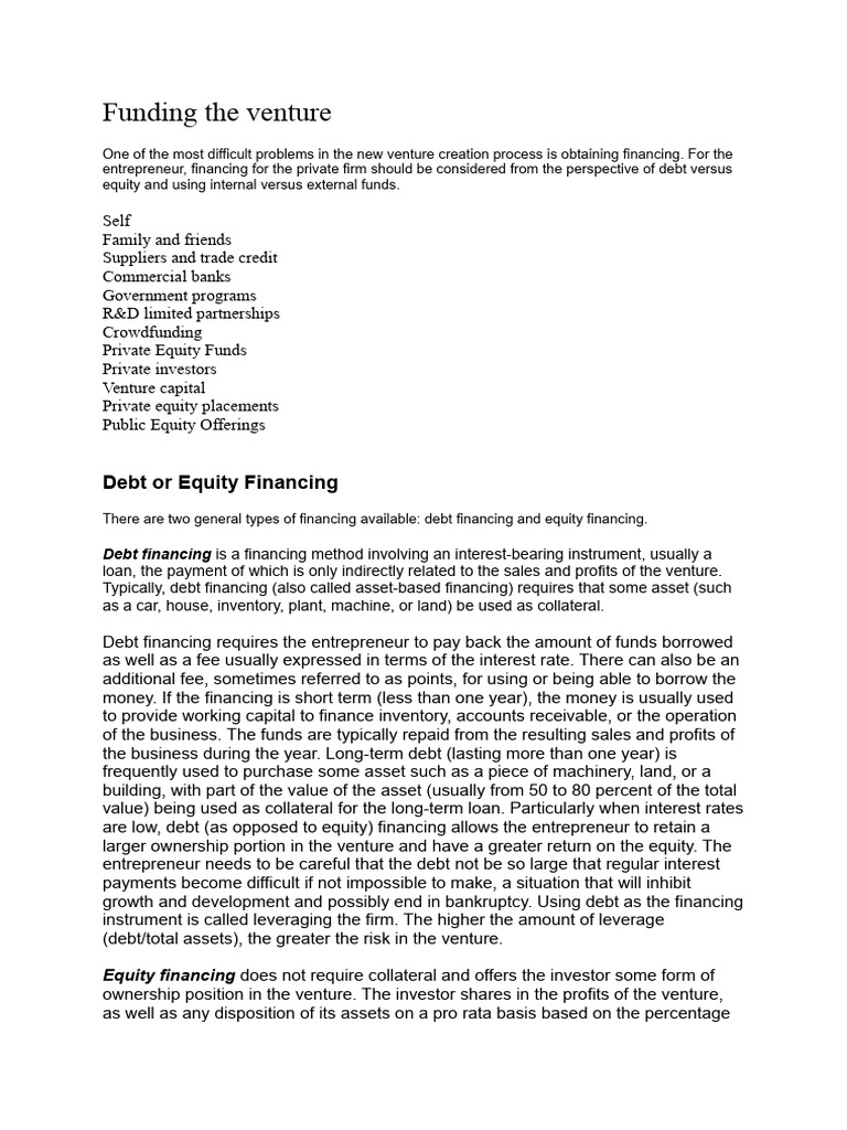 Theory Lec5 | PDF | Corporate Finance | Venture Capital