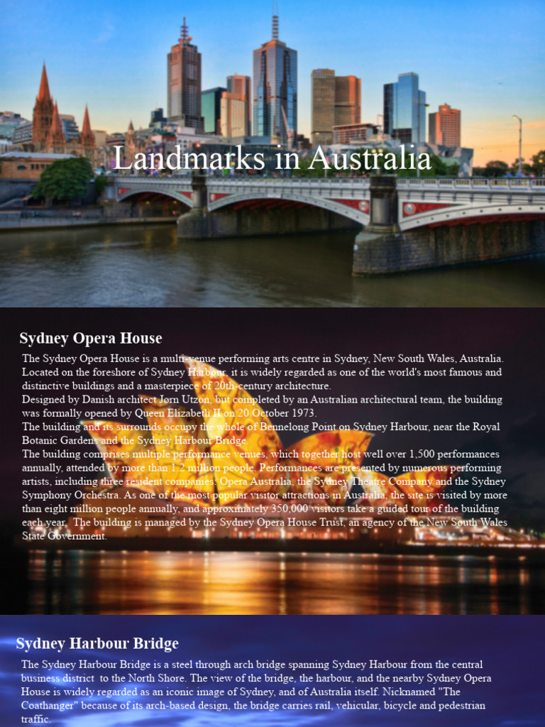 Australian Landmarks | PDF | Sydney | Coral Reef