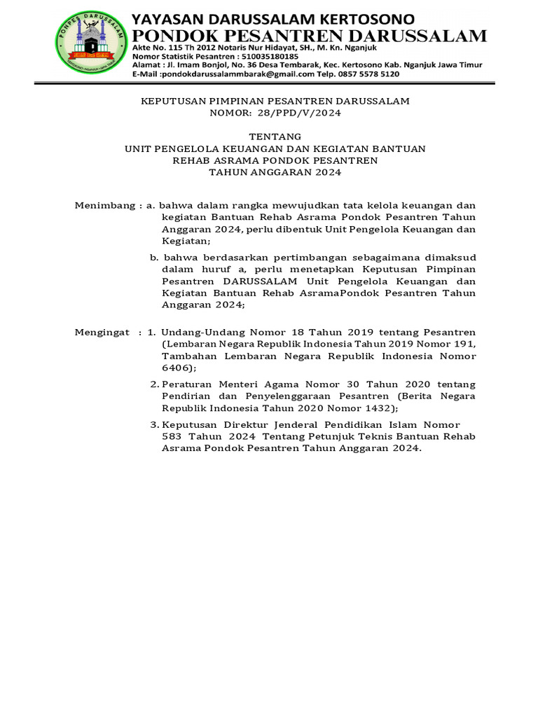 03 Pengangkatan Upk2b Rehab Asrama | PDF | Pengelolaan Keuangan & Uang