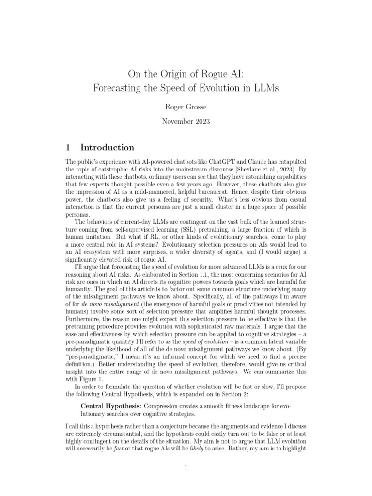 AI Evolution & Rogue Risks | PDF | Artificial Intelligence ...