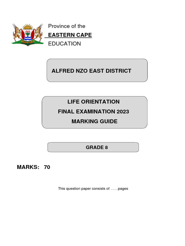Grade 8 Life Orientation Exam Guide 2023 | PDF | Psychology | Social ...