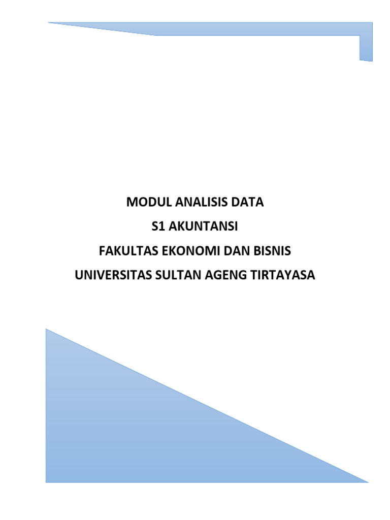 Modul Analisis Data | PDF | Komputer | Teknologi & Rekayasa