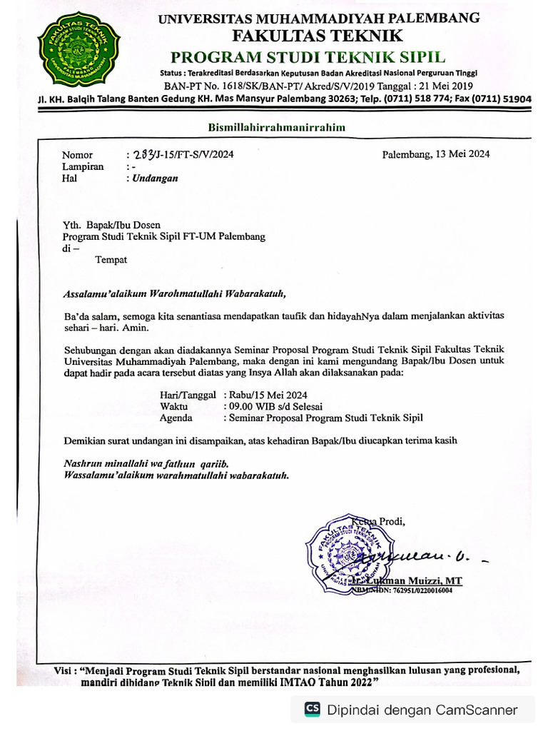 Undangan SEMPRO 15 Mei | PDF