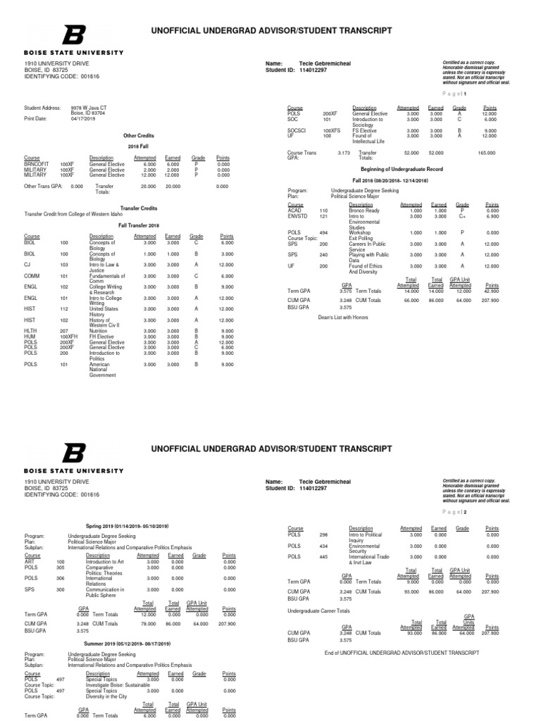 BSR Tran Uno Bsu | PDF | Academia