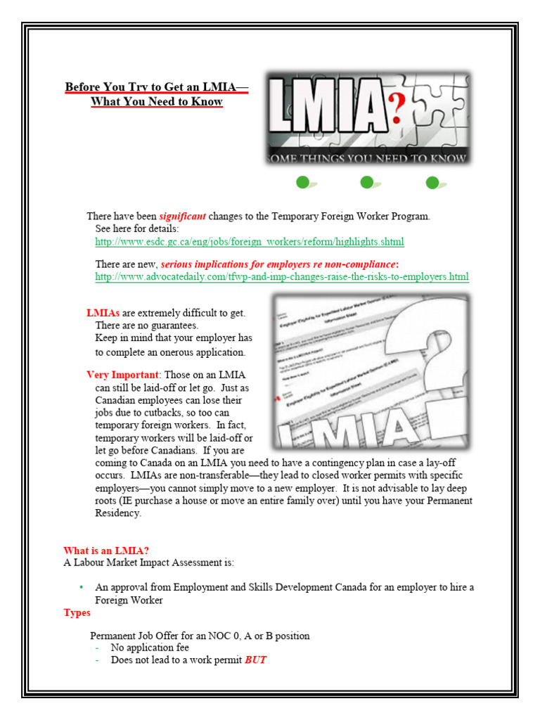 LMIA How To Apply For What You Need To Know March 2018 Update | PDF | Employment | Business