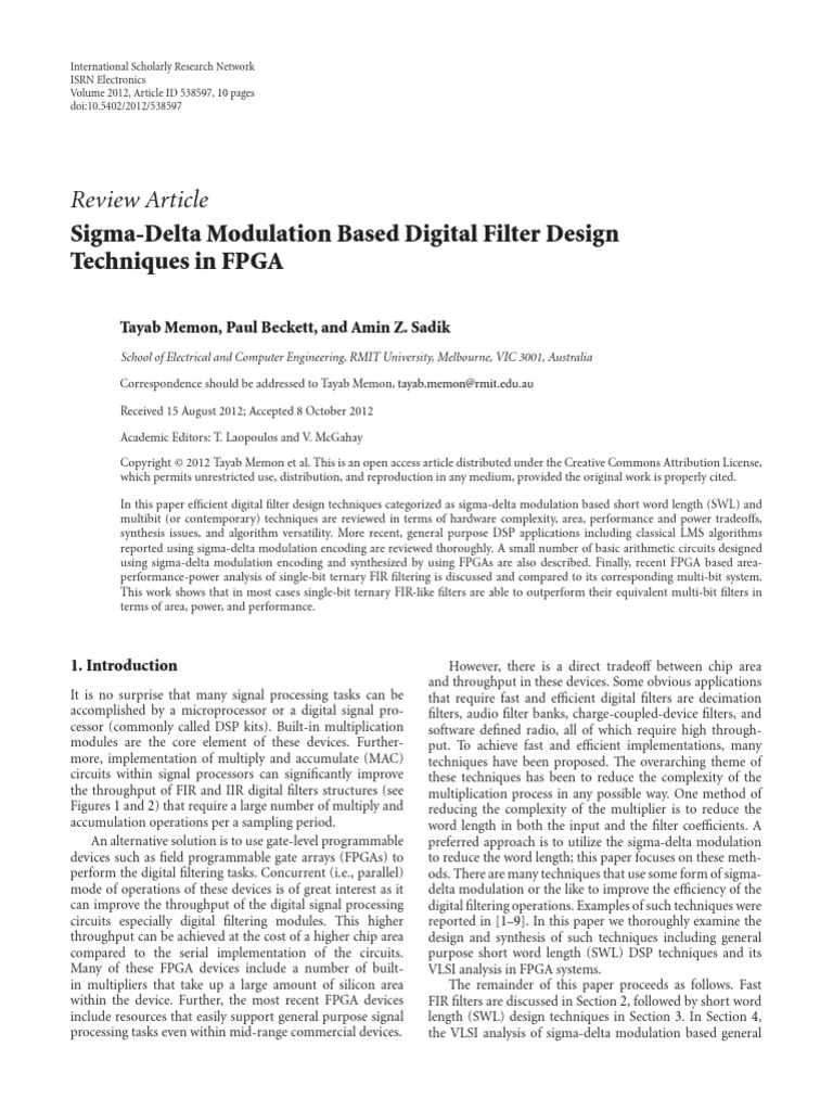 Firimplementation Pdf Field Programmable Gate Array Digital Signal Processing