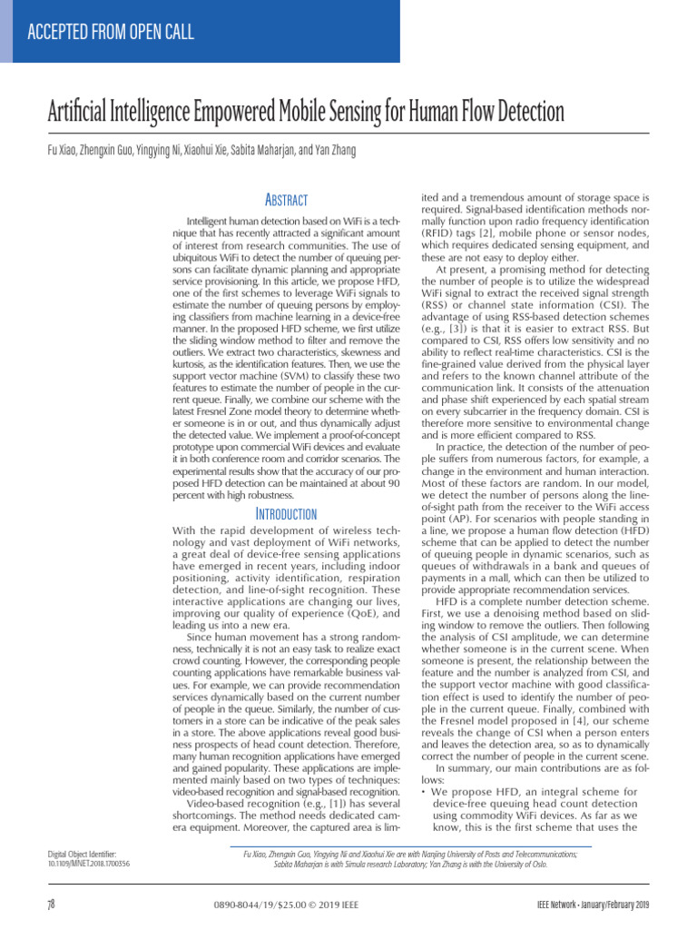 Artificial Intelligence Empowered Mobile Sensing For Human Flow ...