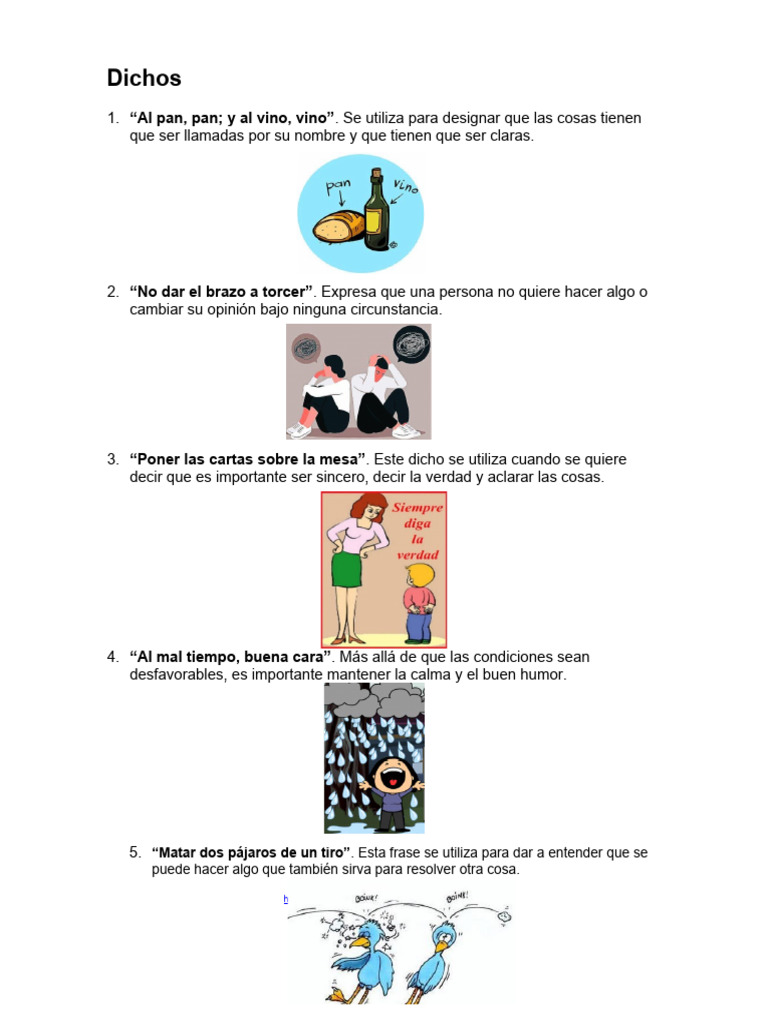 Refranes y Dichos Populares Explicados | PDF