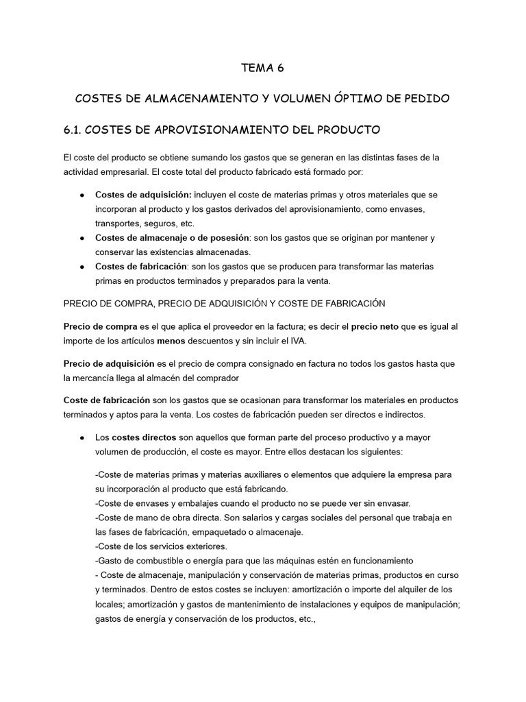 TEMA 6 Logistica de Almacenamiento | PDF | Business | Comercio