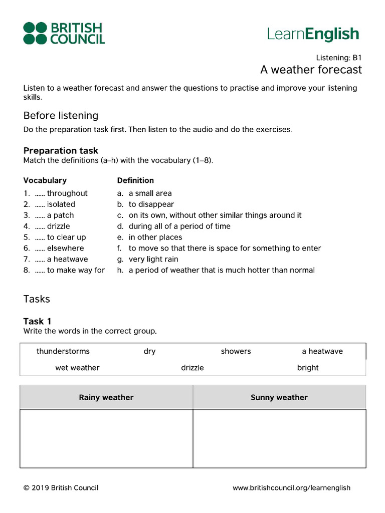 a WEATHER FORECAST | PDF