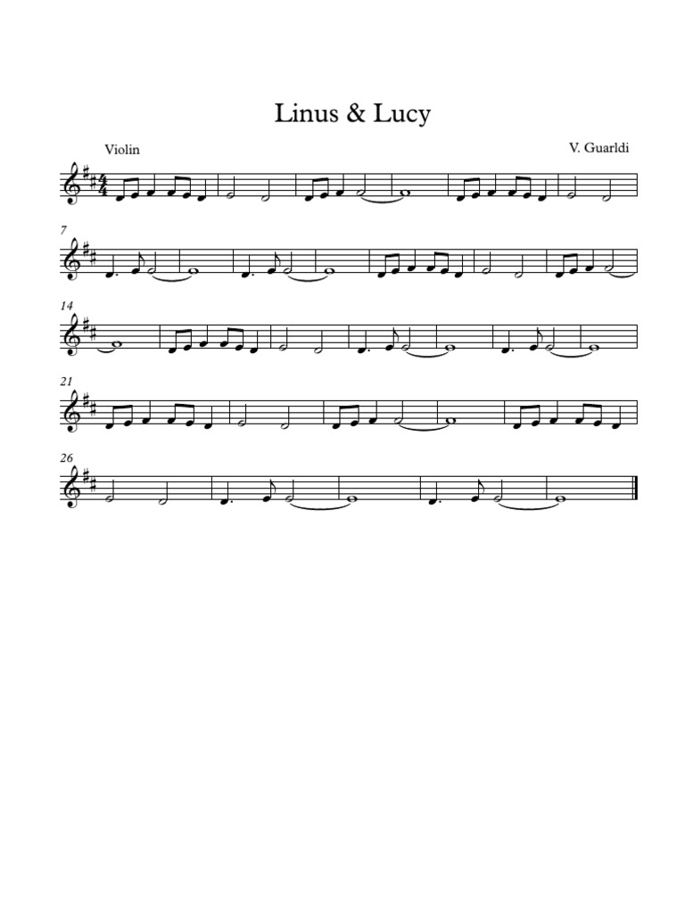 Linus Lucy Violin - Score and Parts | PDF
