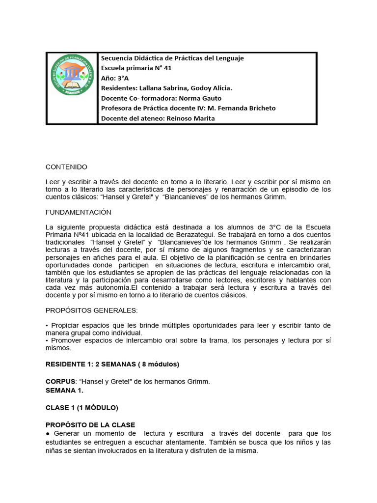 Segundo Borrador Lallana - Godoy 3ero. | PDF | Hansel y Gretel | Cuentos
