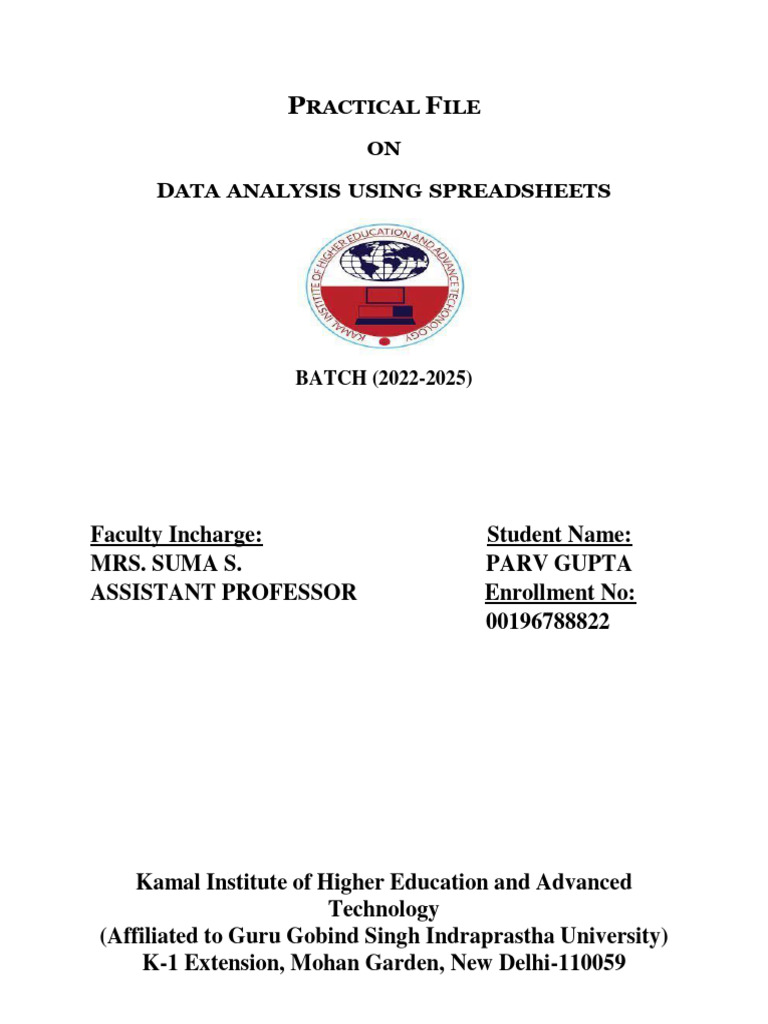Data Analysis Parv Gupta | Download Free PDF | Microsoft Excel | Computing