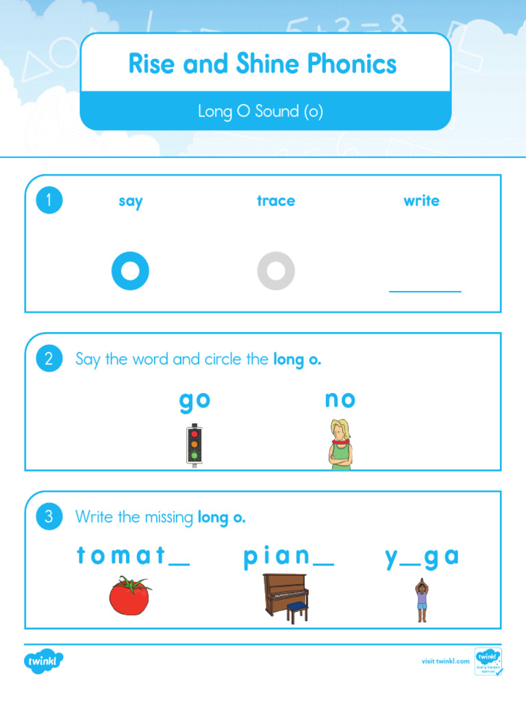 Color Rise and Shine Phonics Long O Sound | PDF | Learning To Read ...