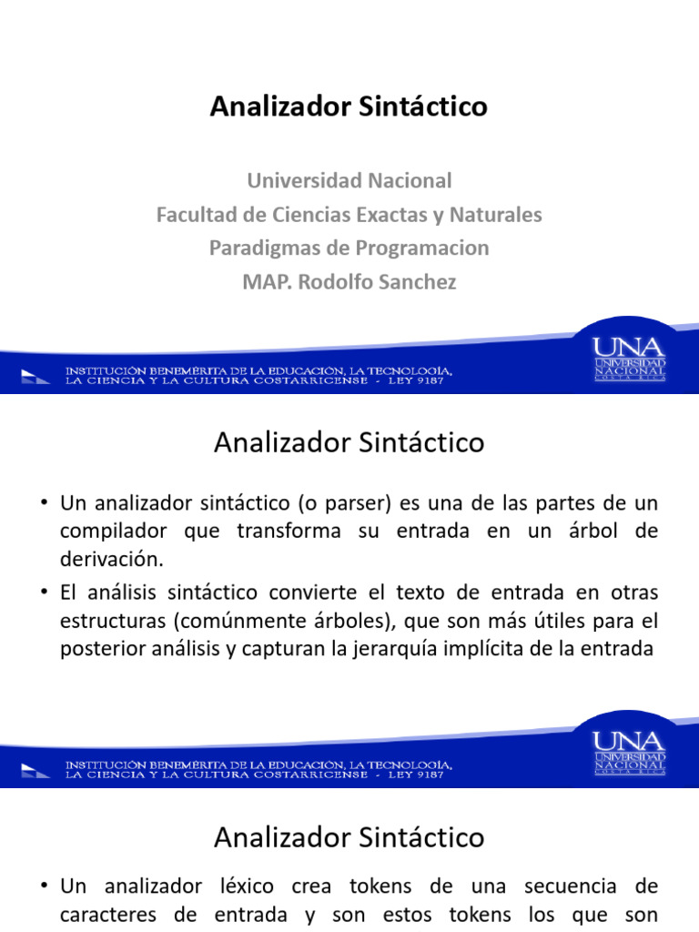 Introducción al Analizador Sintáctico | PDF | Analizando | Formalismo ...
