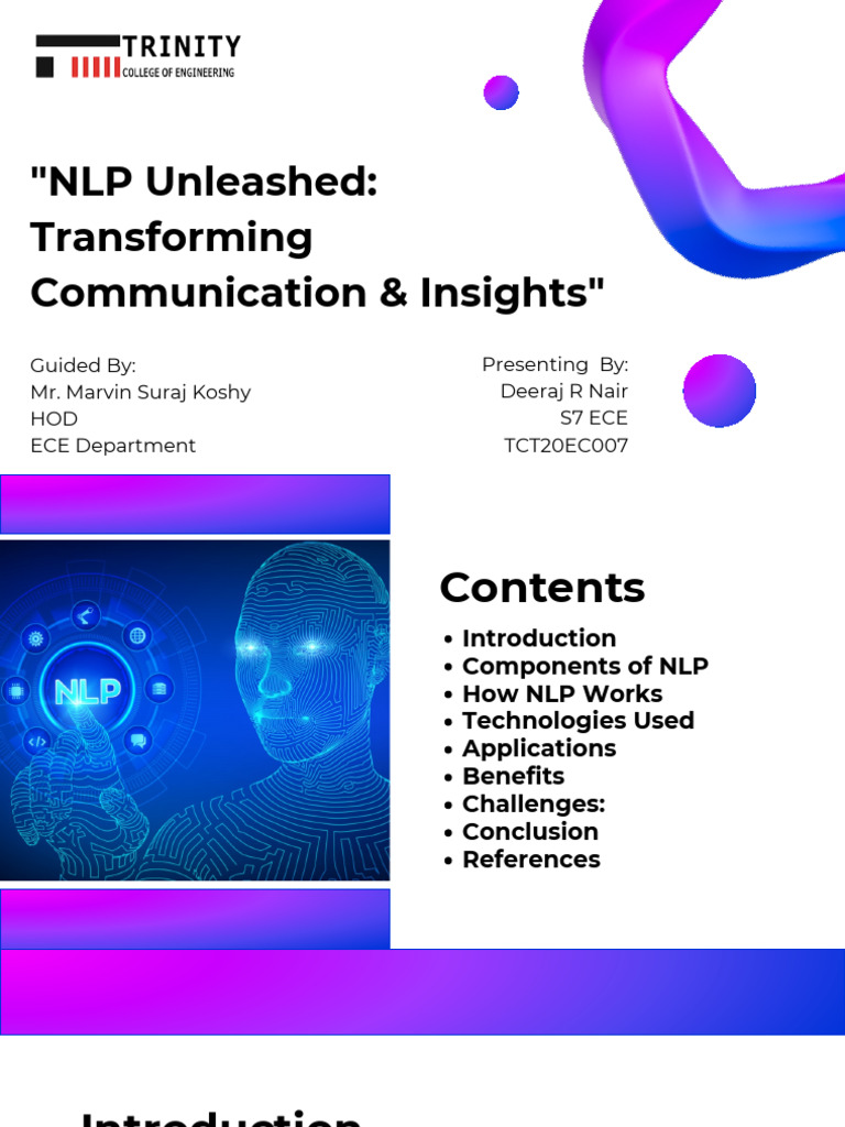 NLP Unleashed Transforming Communication & Insights | PDF | Speech ...