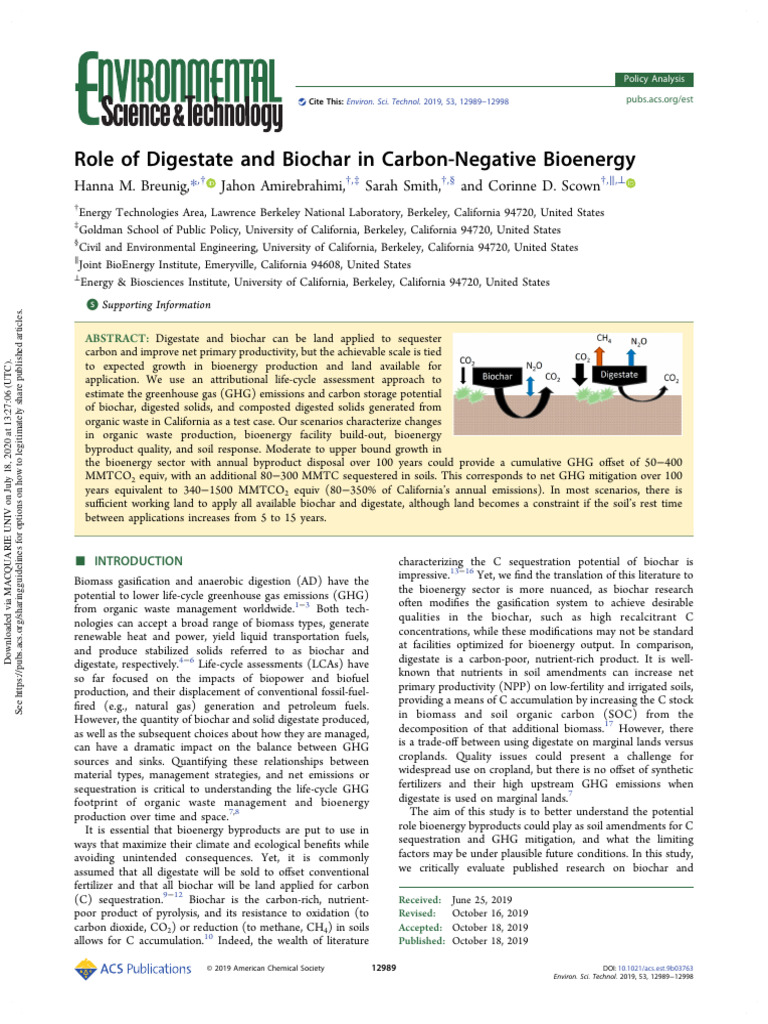 Breunig (2019) Role of Digestate and Biochar in Carbon-Negative ...
