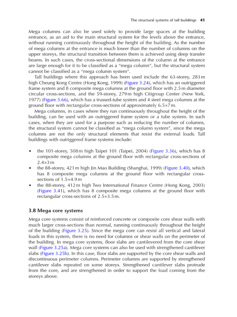 Mega Core Systems, Outriggered Frame Systems and Tube System | PDF | Bending | Column