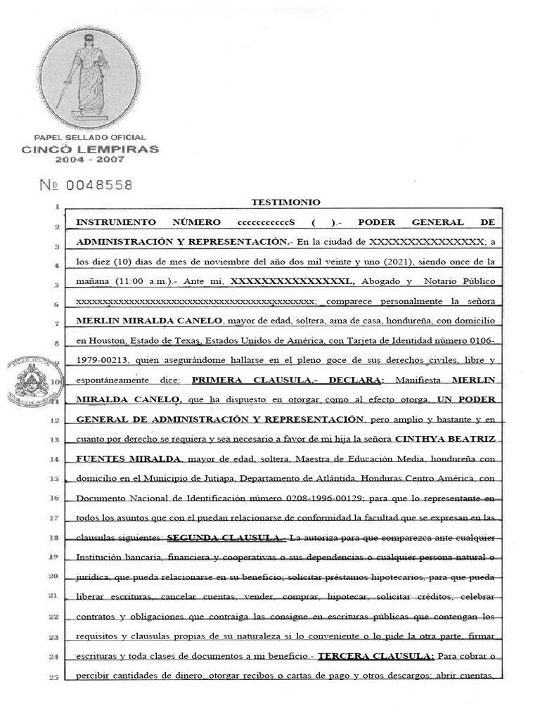 Poder Especial (EJEMPLO) 2021 | PDF | Documento de identidad