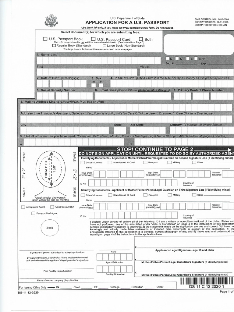 Passport - Form Translation Exercise | PDF