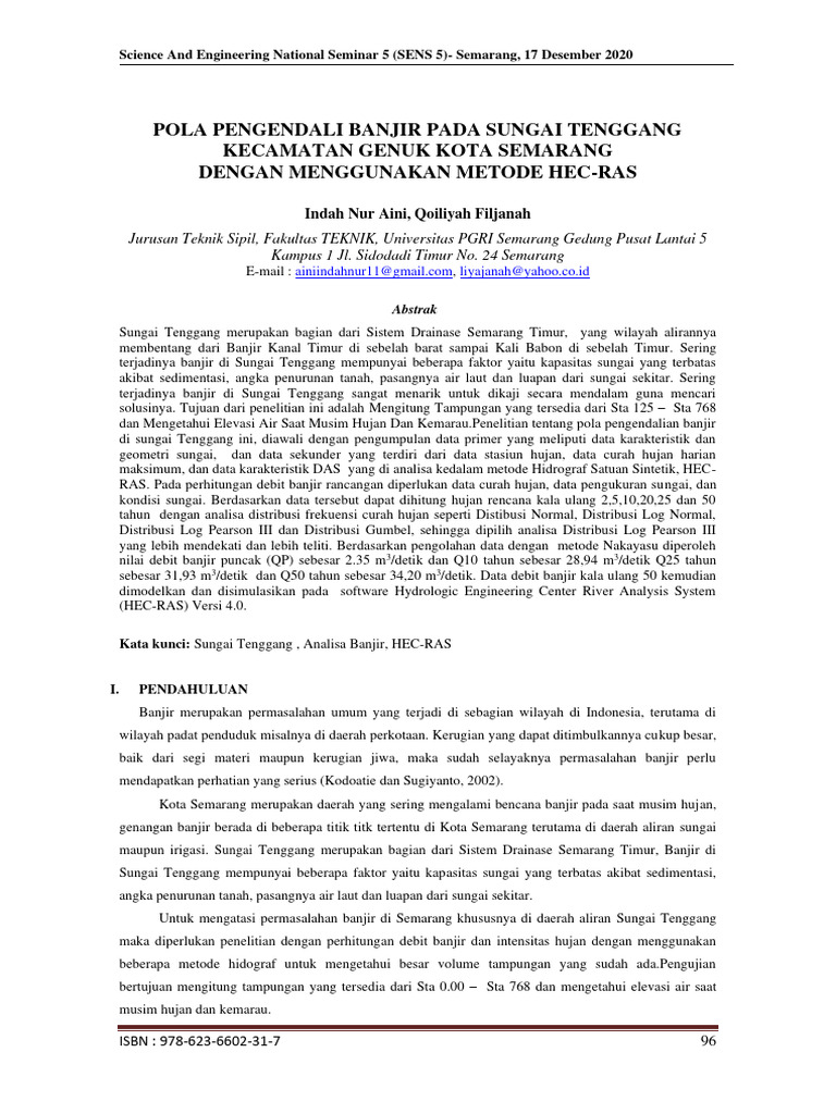 Pengendalian Banjir Sungai Tenggang dengan HEC-RAS | PDF | Sains & Matematika