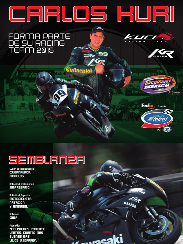 Carlos Kuri: Campeón de Motociclismo 2015 | PDF | México