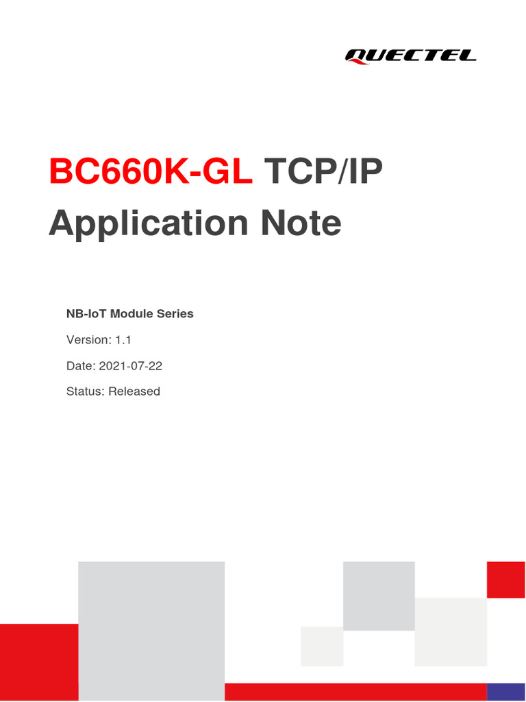 Quectel BC660K-GL TCPIP Application Note V1.1 | PDF | Port (Computer Networking) | Network Socket