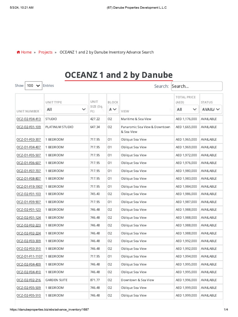 Oceanz 1 & 2 Inv 3rd May | PDF