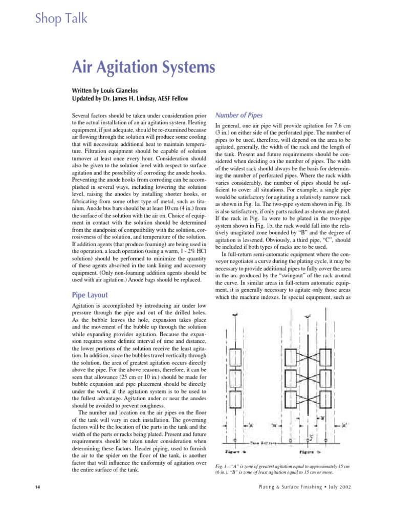 Air Agitation System Installation Guide | PDF | Pipe (Fluid Conveyance ...