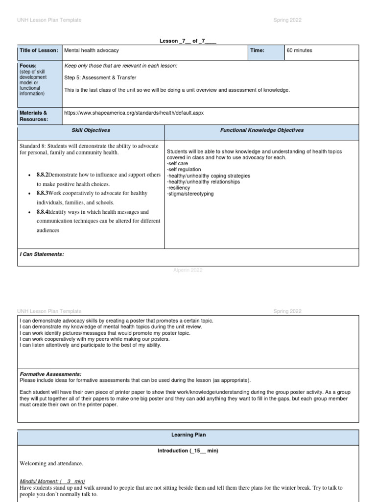 mh lesson plan | PDF | Lesson Plan | Learning