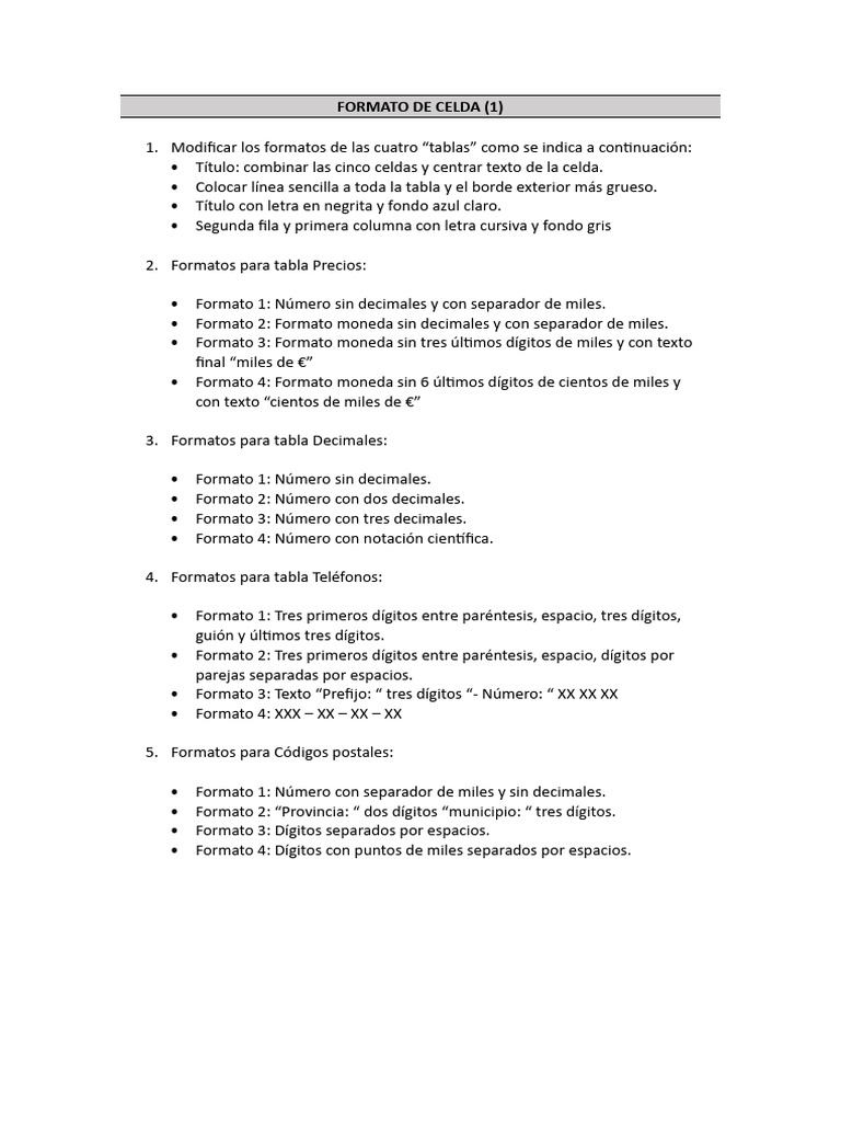 2 - Formato de Celda | PDF