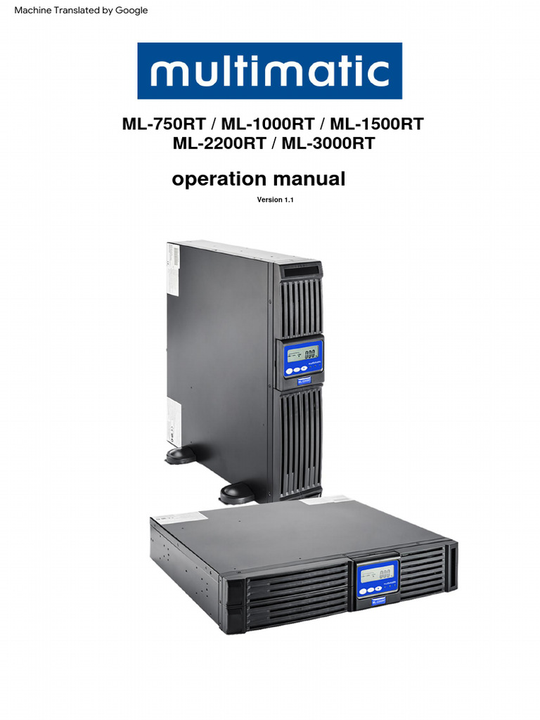 Handbuch ml-750rt ml-1000rt ml-1500rt ml-2200rt ml-3000rt | PDF | Legal ...