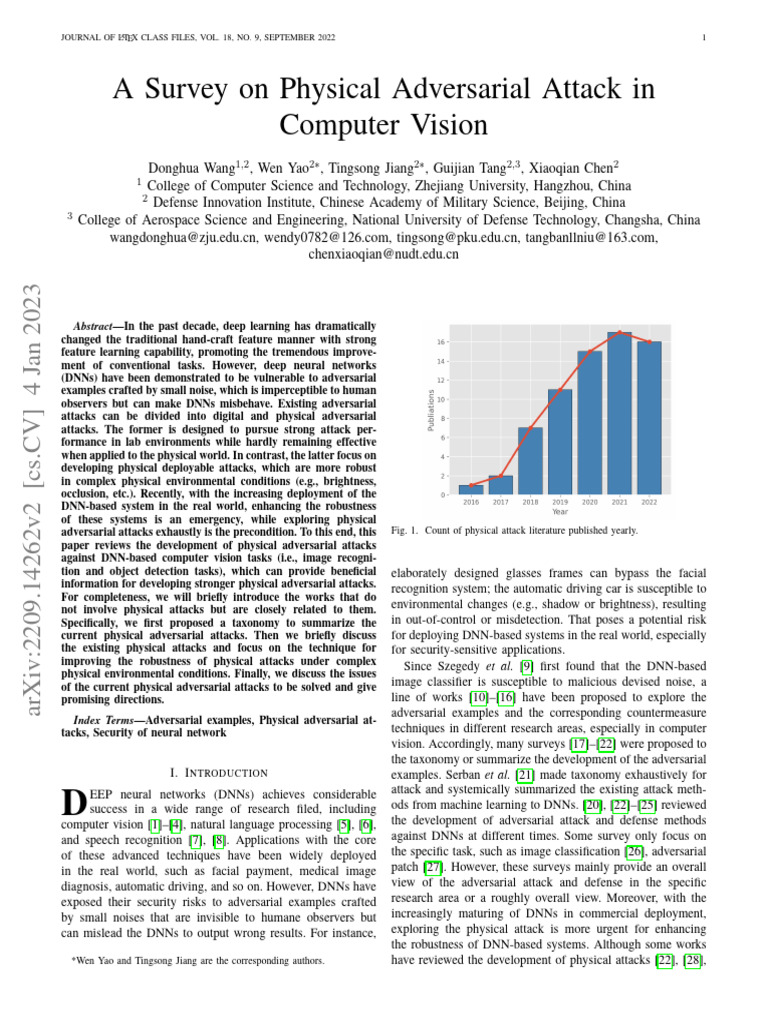 A Survey On Physical Adversarial Attack in CV A SURVEY | PDF | Deep Learning | Computer Vision